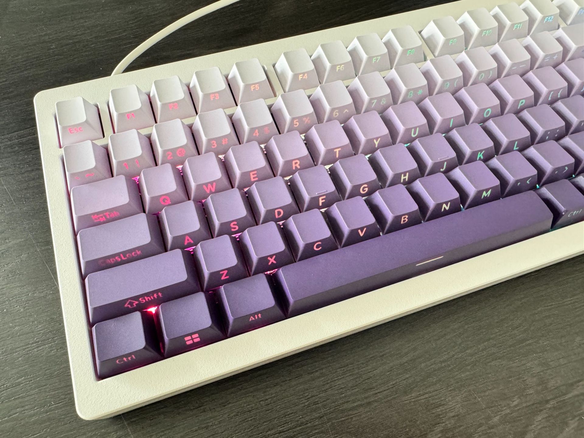 原厂高度机械键盘PBT材质PC键帽 ABS渐变紫侧刻成品2023新款-阿里巴巴