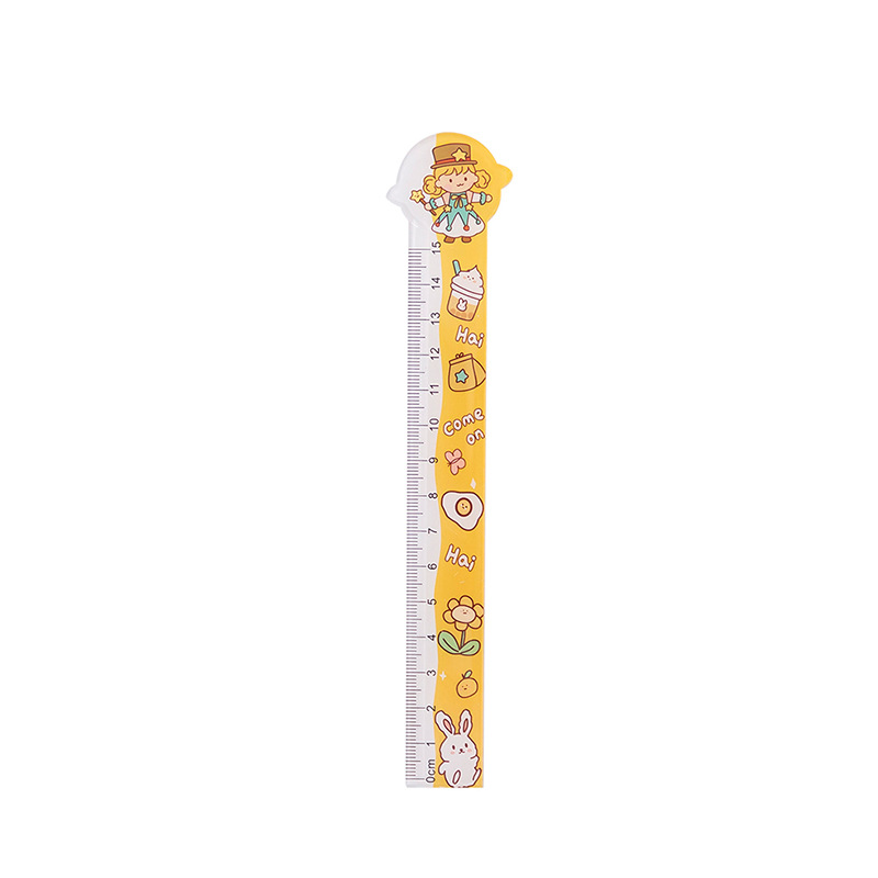 Cartoon plastic ruler 15cm cute shape ruler primary school stationery ...