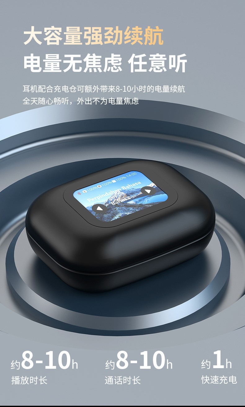 跨境爆款Ai翻译耳机A16miniPro彩屏LCD挂耳式OWS不入耳蓝牙耳机-阿里巴巴