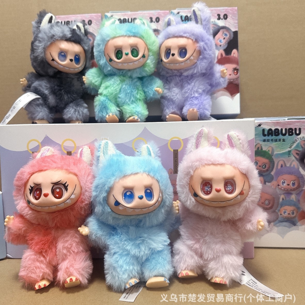 LABUBU 拉布布3代 祖国版马卡龙泡泡系列趣味盲盒搪胶脸毛绒公仔-阿里巴巴