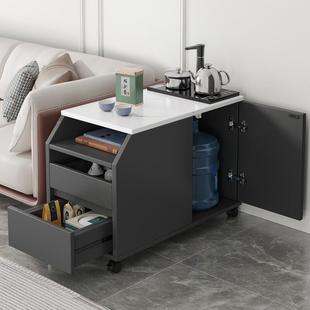 沙发边柜带烧水侧边柜客厅家用茶台桌收纳储物可移动夹缝小茶几柜-阿里巴巴