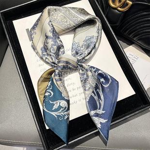 小丝巾女春秋2025韩版百搭新款护颈高级感搭配衬衫70方巾领巾围脖-阿里巴巴