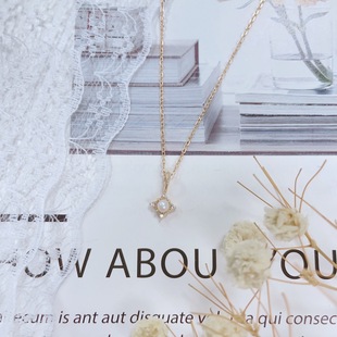 925纯银镀14K天然珍珠吊坠 日系agete精致迷你百搭小香风锁骨链女-阿里巴巴