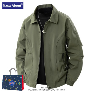 NASA夹克男士2025春季新款潮牌休闲翻领工装休闲运动宽松大码外套-阿里巴巴
