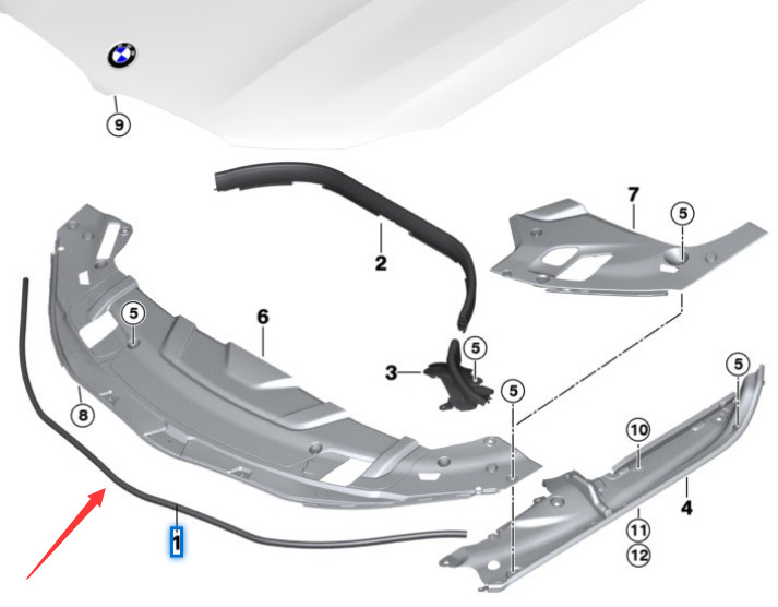 51767347393适用 宝马BMW7系G11G12机盖密封胶条-阿里巴巴