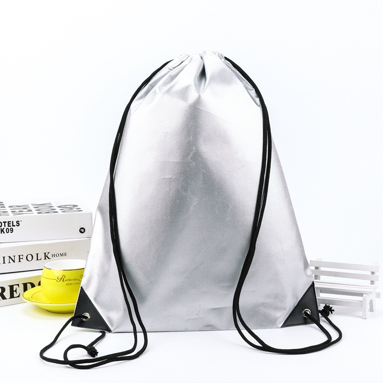 厂家批发银色防水涤纶袋子束口袋抽绳背包袋学生双肩抽绳束口袋-阿里巴巴