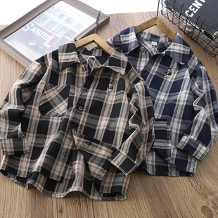 MIEVE DUCK工厂直销2024秋季中大童儿童韩系初秋薄款格子衬衣外套-阿里巴巴