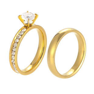 Gold wedding rings Stains Steel Engagement Ring for Women-阿里巴巴
