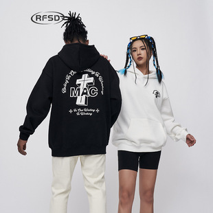 RFSD男装|2023秋冬新款美式印花加绒连帽卫衣潮牌帽衫男重磅380g-阿里巴巴