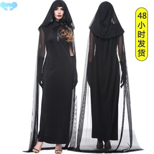 Sexy Witch Dress Black Witch Vampire Bride Halloween Cloak-阿里巴巴