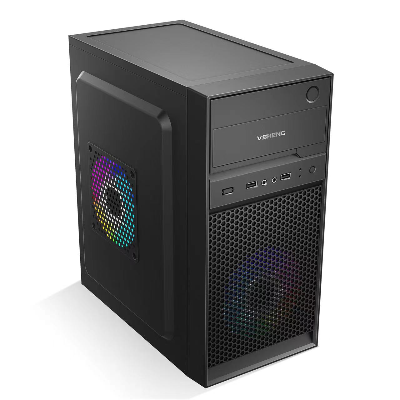 VSHENG威盛RGB侧透USB3.0台式游戏侧透灯条电脑机箱小主机空机箱-阿里巴巴