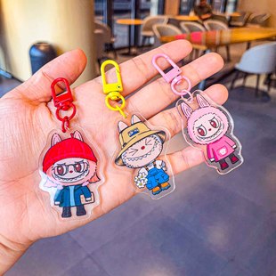 labubu拉布布小绵羊钥匙扣可爱亚克力汽车书包个性钥匙链礼品挂件-阿里巴巴