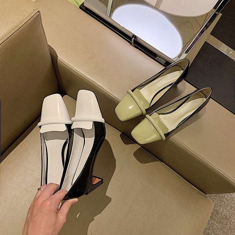 Chiko Sarha Square Toe Chunky Heels Pumps