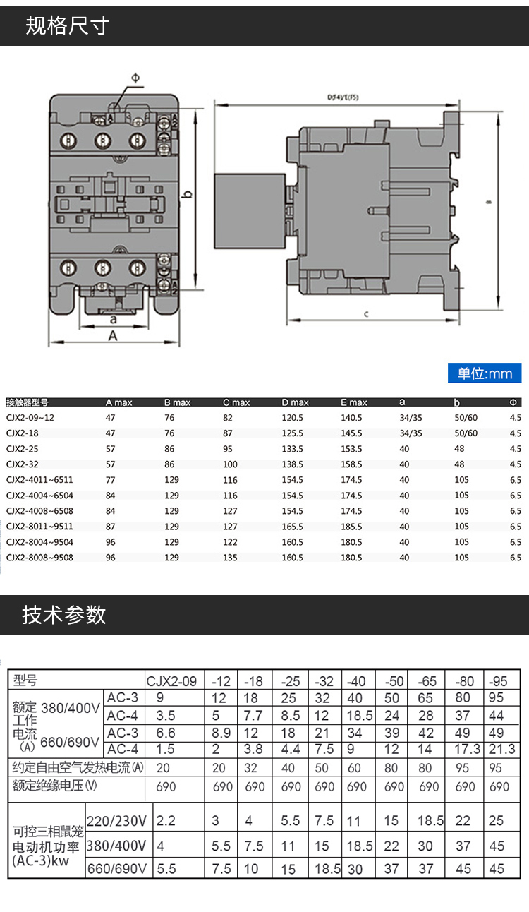 交流接触器CJX2-0910 1210 1810 3210 2501401150116511 9511-阿里巴巴
