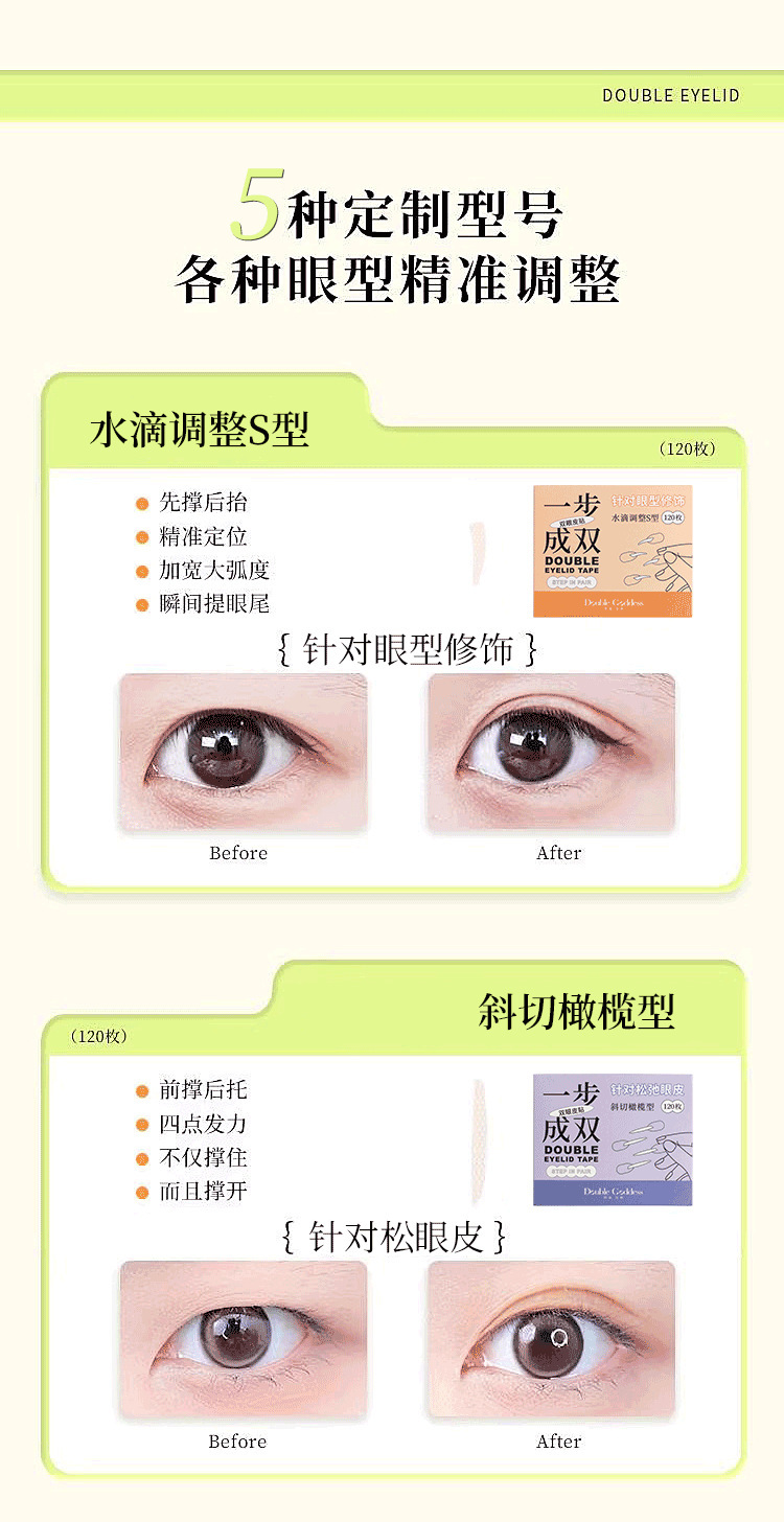 一步成双双眼皮贴隐形哑光无痕自然肿眼泡内双专用自带辅助美目贴-阿里巴巴