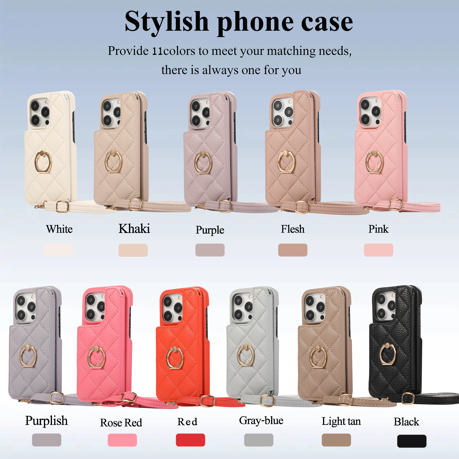 iPhone15小香风菱格奢华苹果11鱼子酱14手机壳皮质斜挎插卡挂绳16-阿里巴巴