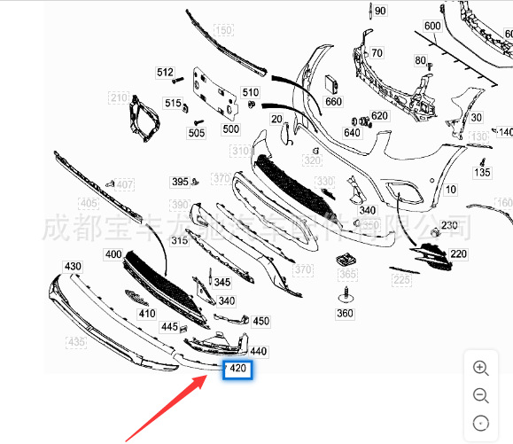 2538855300 2538855400适用于奔驰W253 GLC前杠左右饰条-阿里巴巴