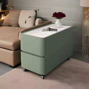 沙发边柜全实木现代简约岩板边几轻奢客厅侧边桌可移动角几储物柜-阿里巴巴