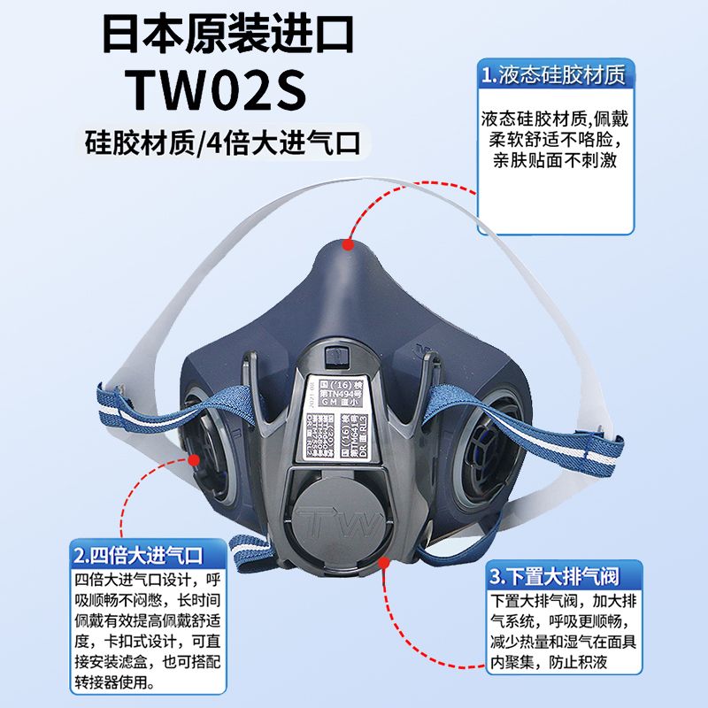 日本重松防尘口罩TW02S防工业粉尘煤矿井下焊工电焊二保焊面罩-阿里巴巴