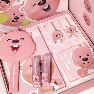 pinkbear皮可熊loopy联名礼盒奶烙口红镜面唇釉赞萌露比不沾杯-阿里巴巴