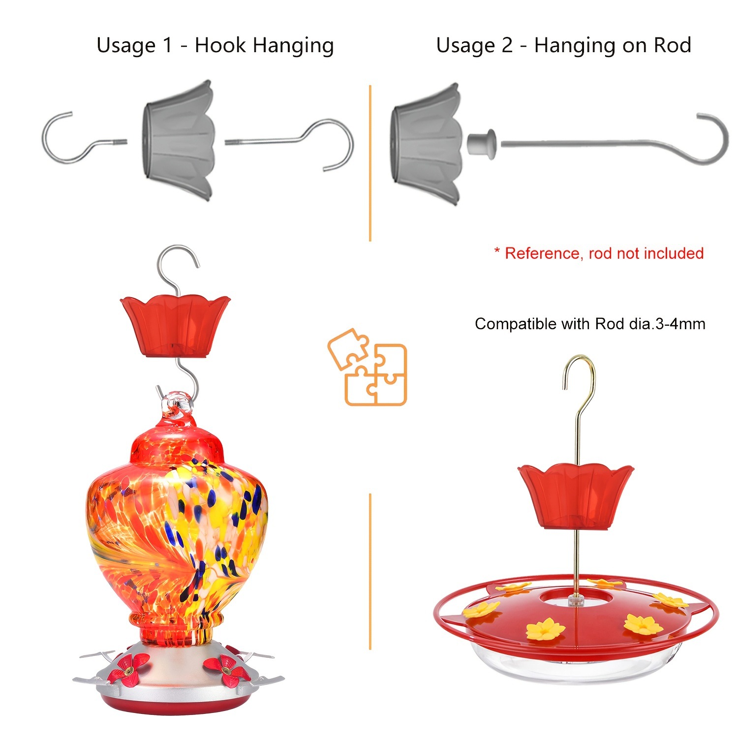 Hummingbird Feeder Ant Moat 3 oz (80ml) Capacity Insect-阿里巴巴