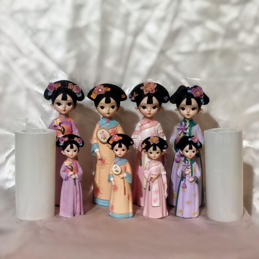 2XPJ3D three-dimensional antique doll silicone mold wind plaster doll ...