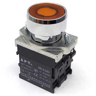 只做正品APT金属按钮原二工PB1S系列PB1-F-C10 PB1-F-C01平头带灯-阿里巴巴