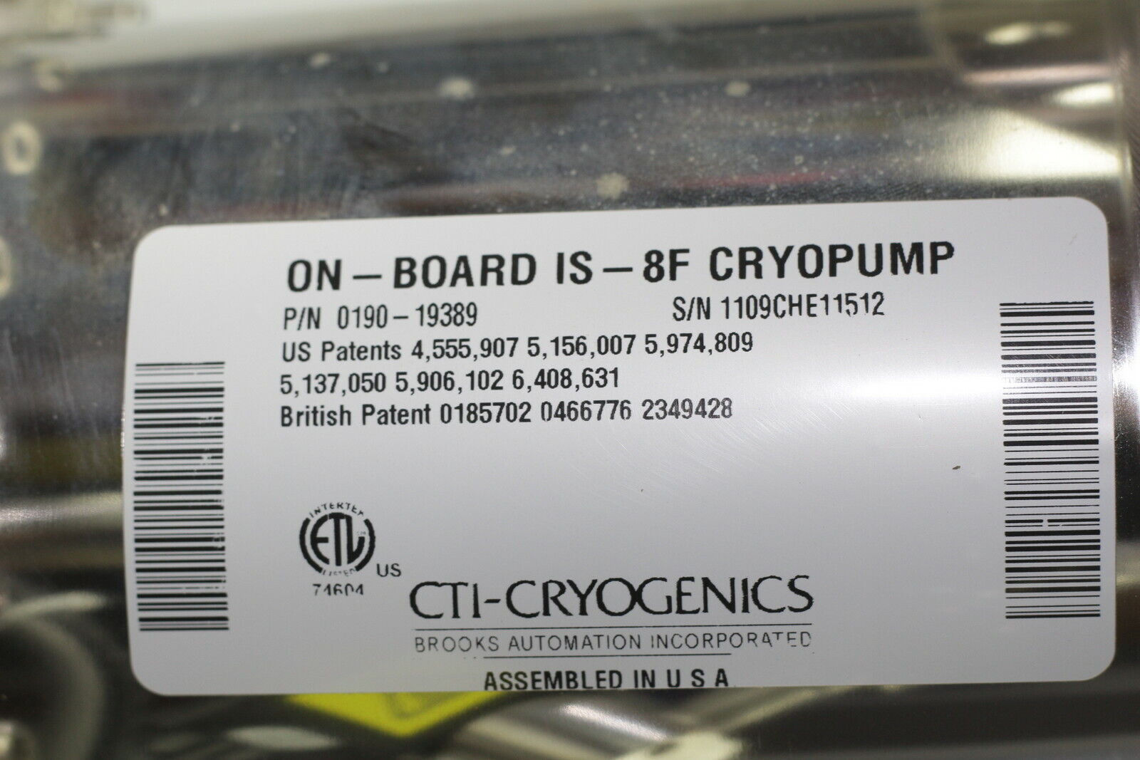 CTI OB IS 8F 8185095G001 8185095G002 冷泵 AMAT 0190-XXXXXX-阿里巴巴