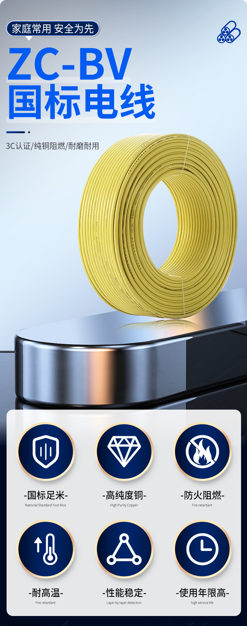 BV电源线单芯硬线 铜芯电线1.5/2.5纯铜阻燃家装家用电线电缆批发-阿里巴巴