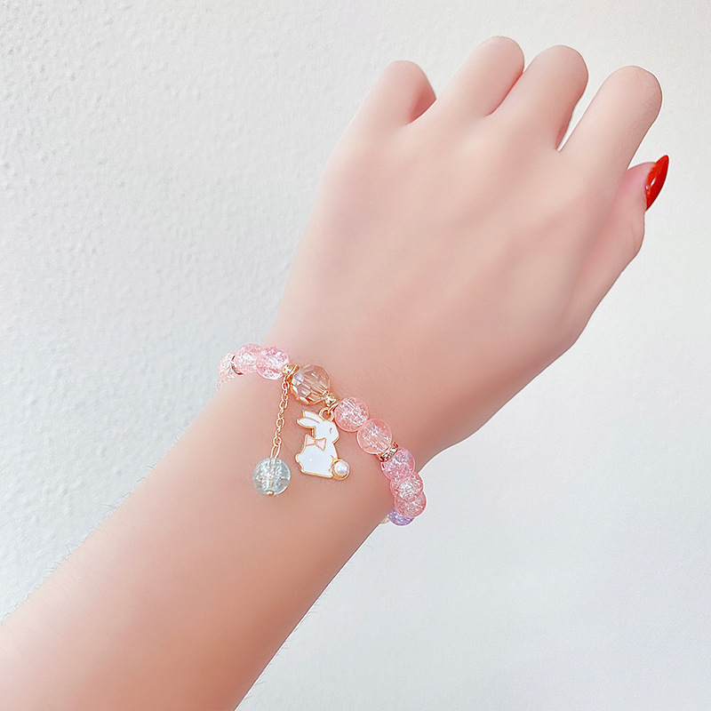 Cartoon children bracelet female baby cute girls princess glass beads ...