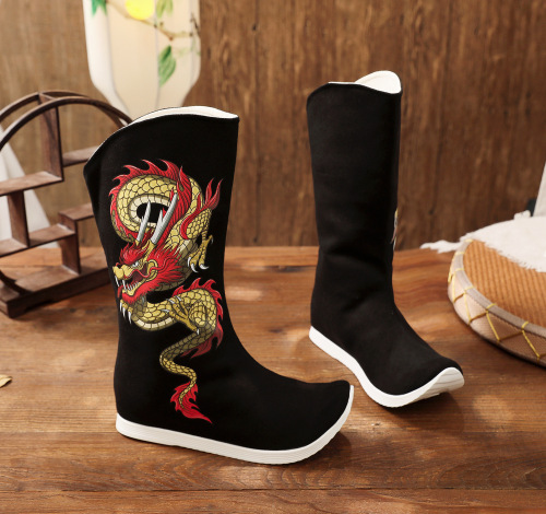 Men's Chinese Hanfu boots ancient style martial arts shoes Han Tang ...