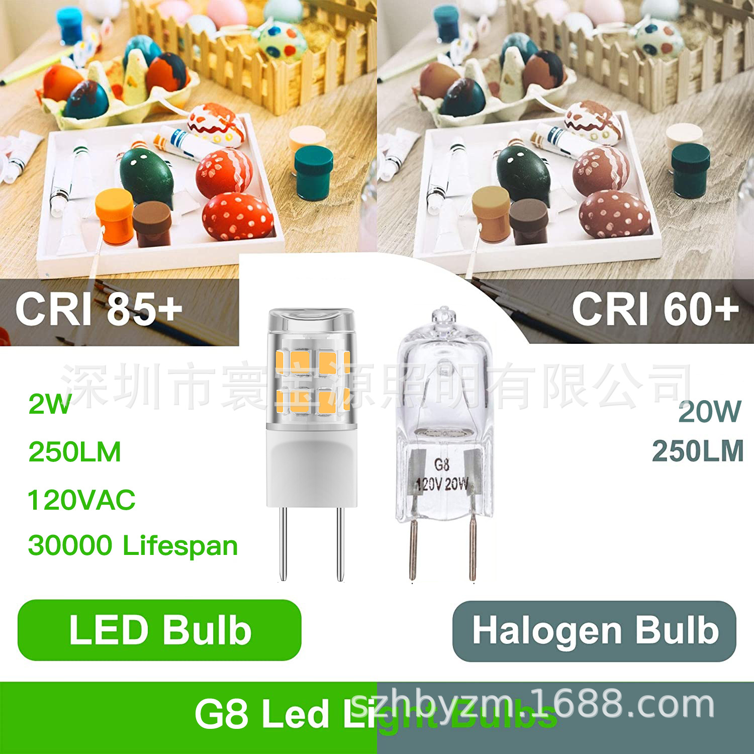 厂家供应G8 LED AC110-130V美规橱柜灯天花吸顶灯珠替代20W卤素灯-阿里巴巴