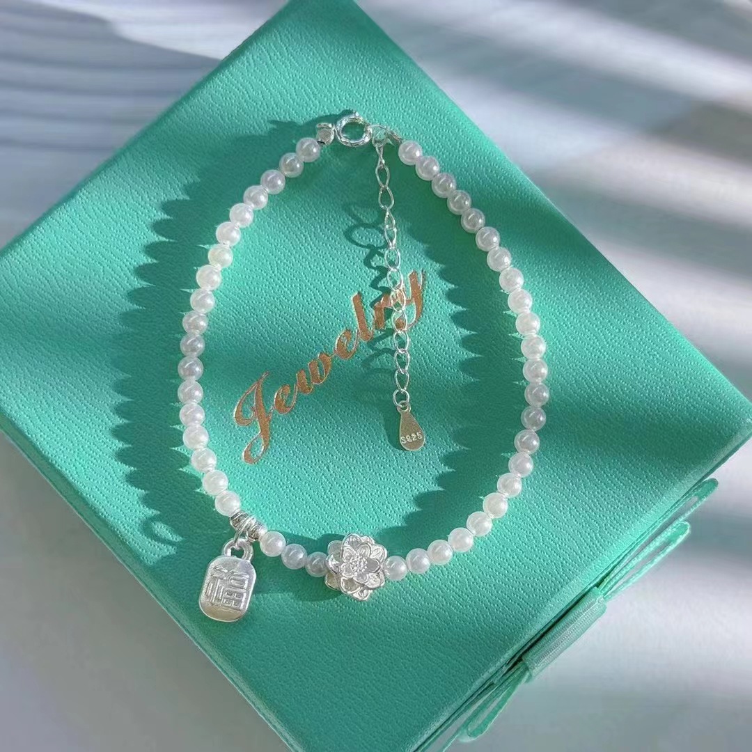 Silver Silver Lotus Bracelet Fashion All-match Light Luxury Style ...