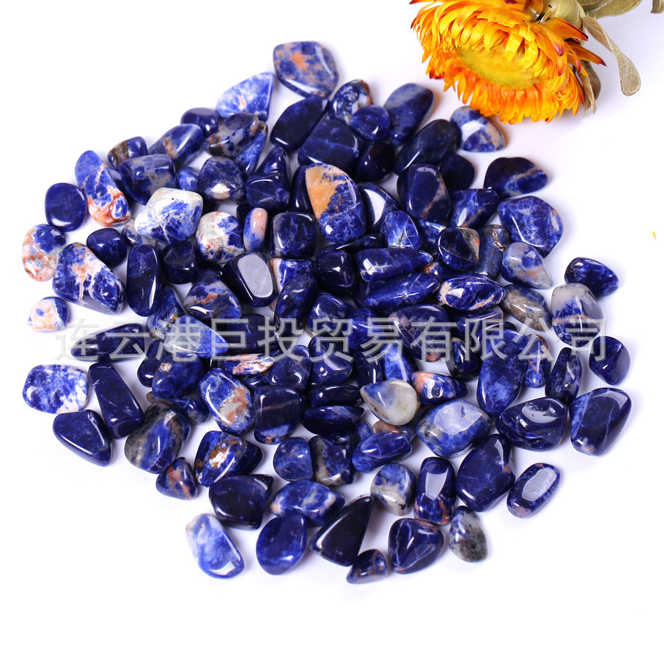 现货天然方钠石碎石Sadolite蓝纹石水晶碎石鱼缸盆栽香薰跨境挖宝-阿里巴巴