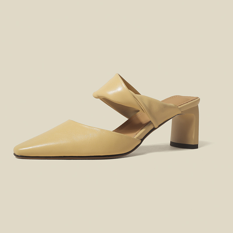 CHIKO Astrid Square Toe Chunky Heels Clogs/Mules Shoes