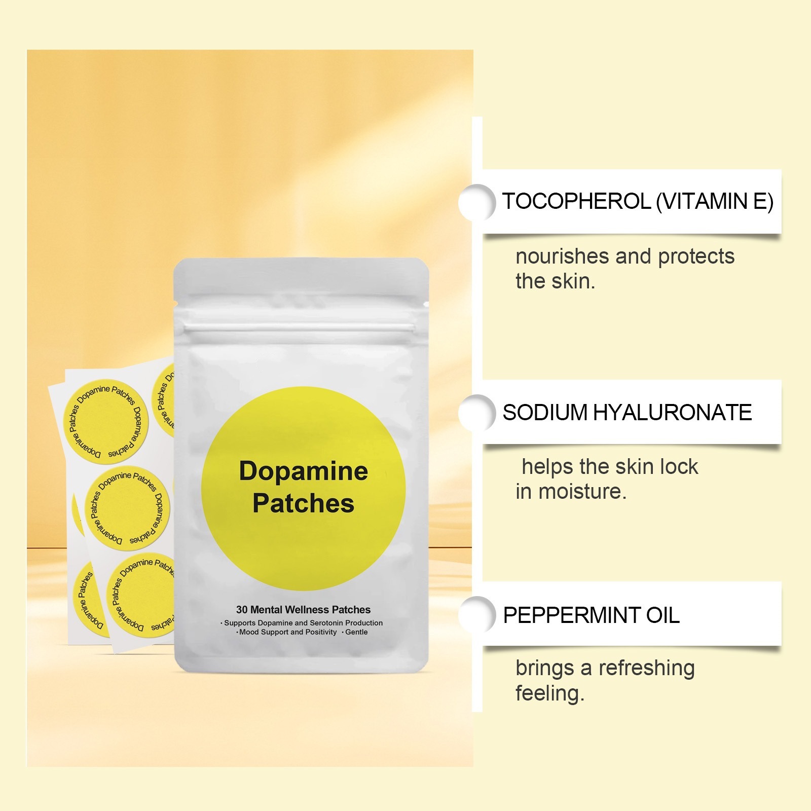 跨境爆款柠檬黄护理贴片30片多巴胺贴片Dopamine Patches养护贴片-阿里巴巴