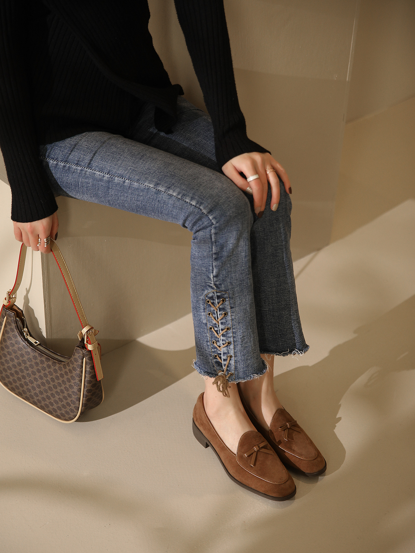 CHIKO Anahi Square Toe Block Heels Loafers Shoes