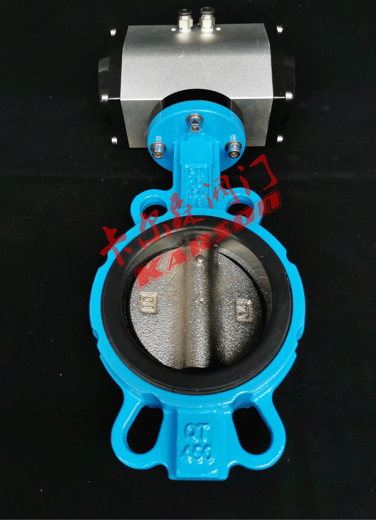 卡尔森厂家直销D671X-16Q球墨铸铁dn80快开切断调节 气动对夹蝶阀-阿里巴巴