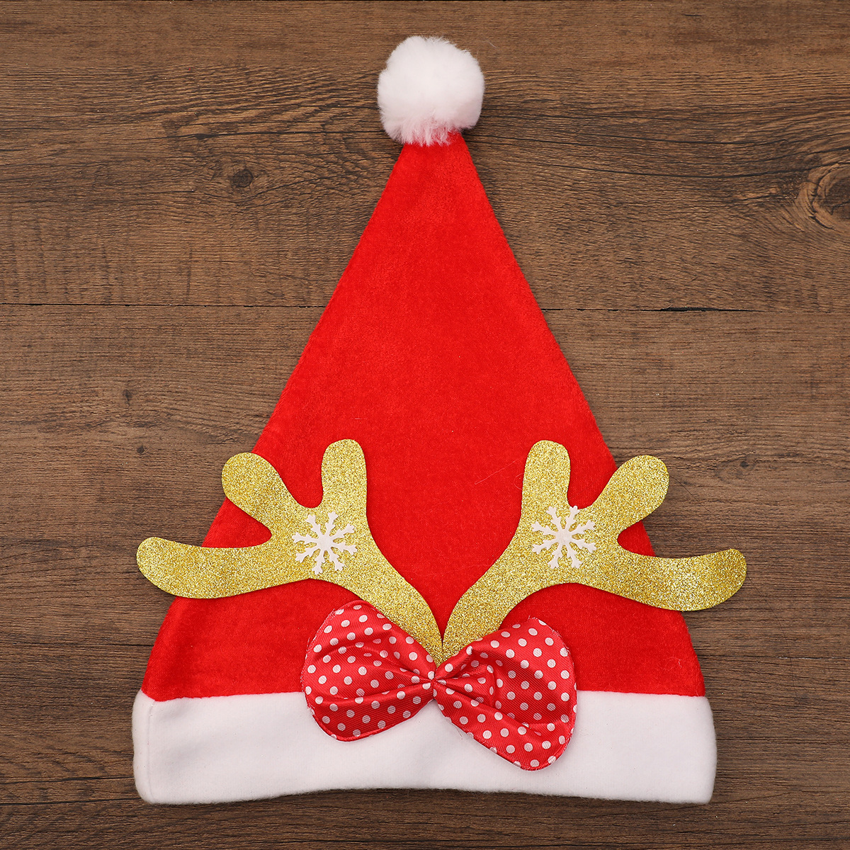 圣诞帽圣诞节儿童成人黄色红色棕色绒毛鹿角造型晚会装饰装扮帽-阿里巴巴
