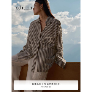 ED2024秋季新款人造丝条纹衬衫EBD3SHT015-阿里巴巴