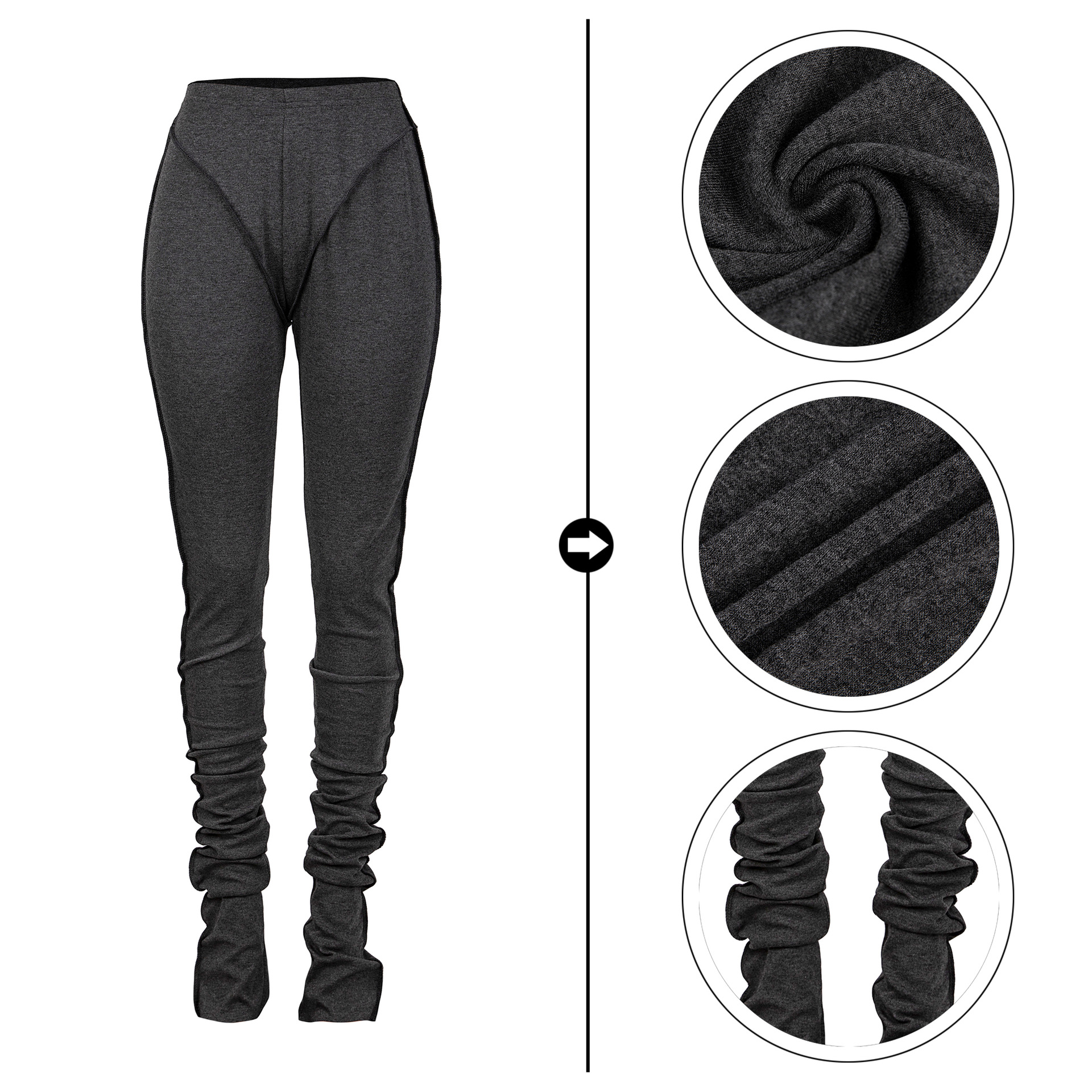 HR8187 欧美时尚女装 2021秋冬新款 棉质面料自定义堆叠堆堆裤-阿里巴巴