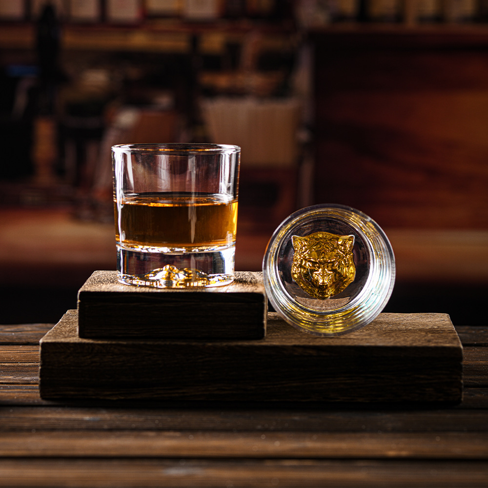 315ml玻璃威士忌杯洋酒杯 可做logo狮子头底动物底花纹威士忌酒杯-阿里巴巴