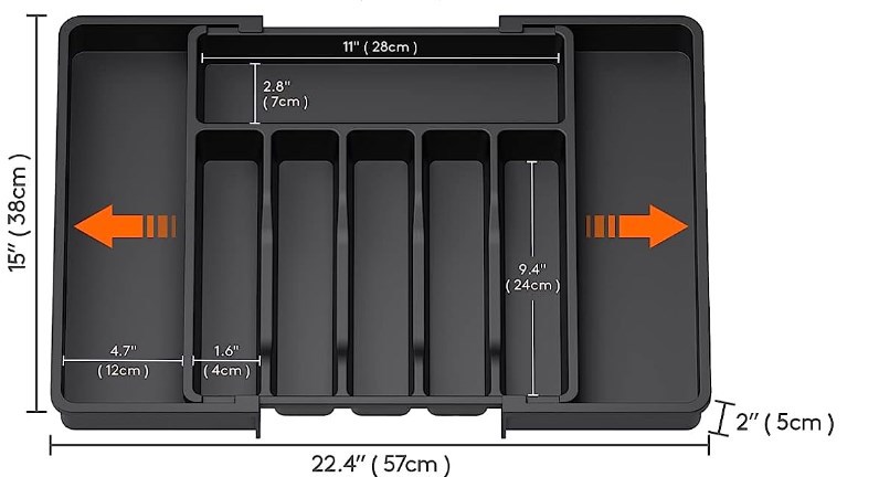 跨境现货 silver case银器收纳盒可调节餐具架可收缩塑料抽屉收纳-阿里巴巴