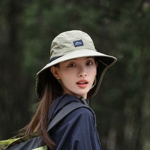 日系大檐防晒渔夫帽子女夏季户外透气护脖露营遮阳帽登山钓鱼帽男-阿里巴巴