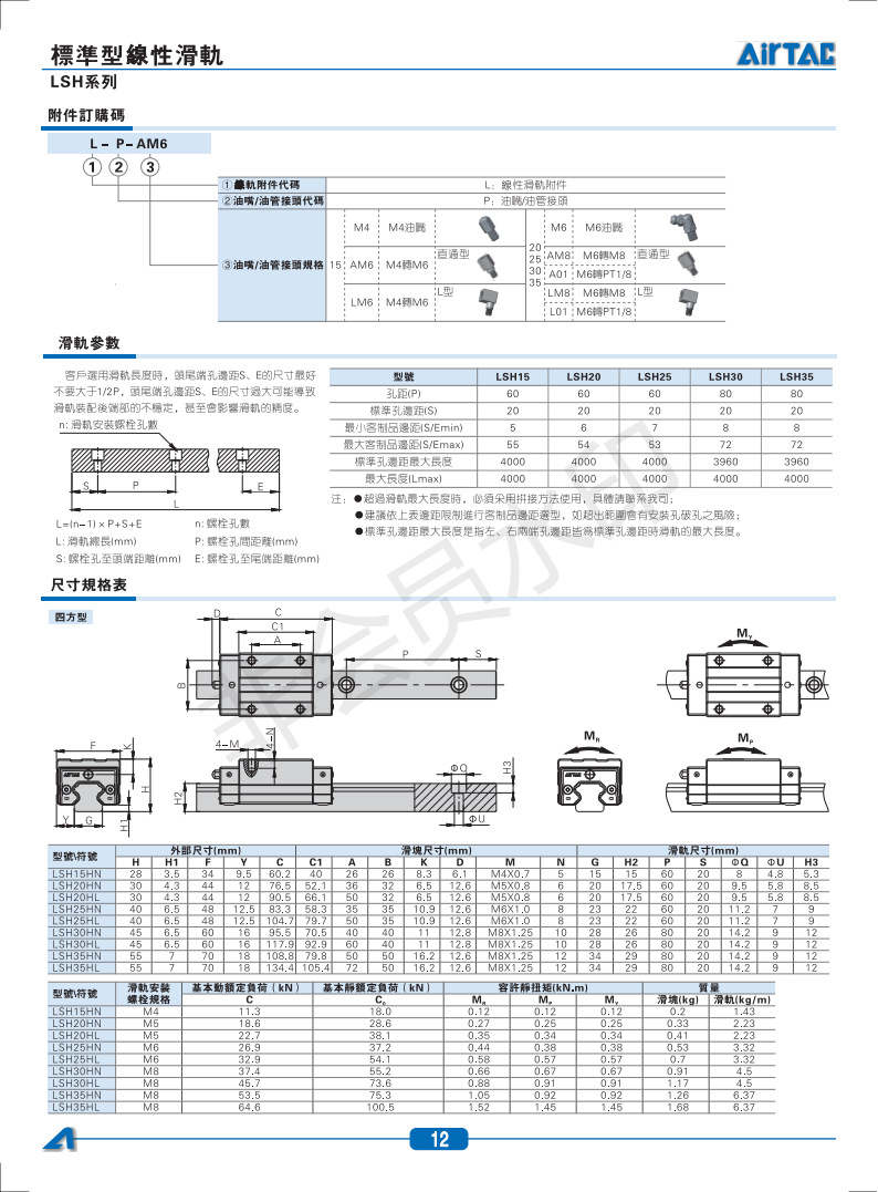 亚德客直线导轨线轨滑块滑轨LSH/LSD/15/20/25/30/35/BK-HN-阿里巴巴