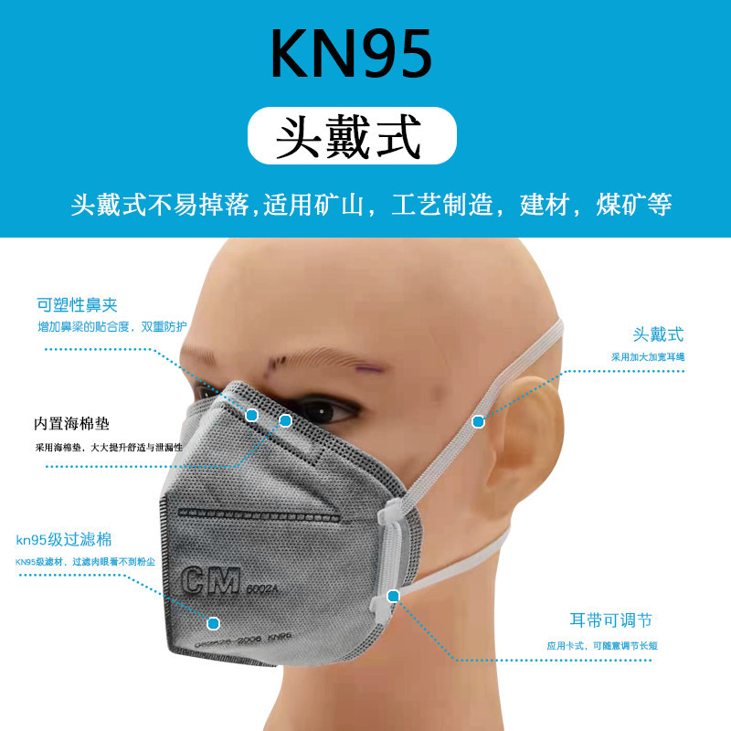 朝美6002A折叠口罩头戴式kn95防尘口鼻罩工业打磨防雾霾颗粒透气-阿里巴巴