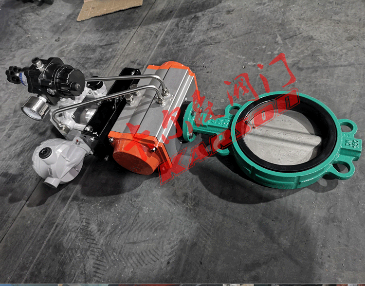 卡尔森厂家直销D671X-16Q球墨铸铁50对夹软密封快开 气动切断蝶阀-阿里巴巴