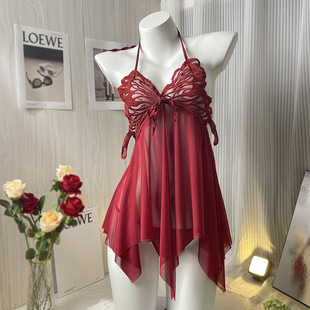 大码性感睡衣女诱惑情趣qqny纯欲蝴蝶内衣高级蕾丝床上战袍少妇装-阿里巴巴