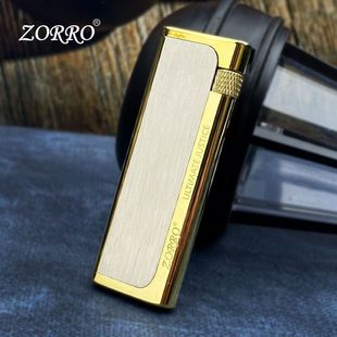 ZORRO佐罗Z688拉丝款气体打火机批发侧滑砂轮超薄可充气循环使用-阿里巴巴