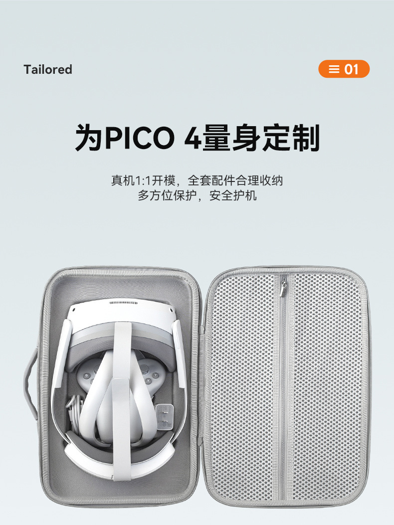 适用pico4一体机收纳包VR眼镜便携收纳盒Pico neo4专用配件袋-阿里巴巴
